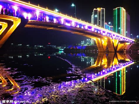 夜景 霓虹灯摄影图建筑摄影建筑园林摄影图库昵图网
