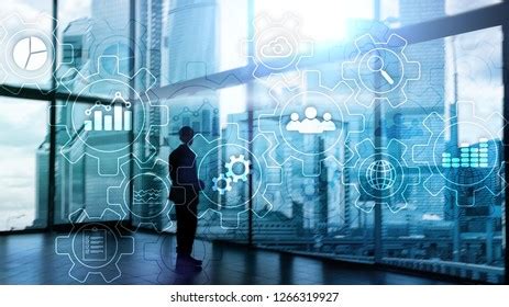 Business Process Abstract Diagram Gears Icons Stock Photo Shutterstock