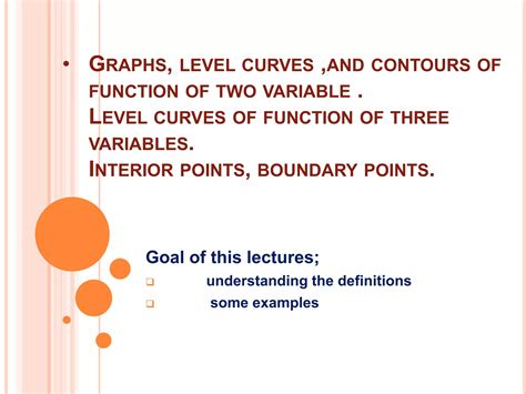 Graphs Level Curve And Contours Of Function Of Two Variable Pptx