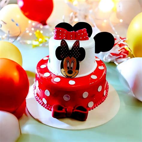Red Minnie Mouse Cake Topper