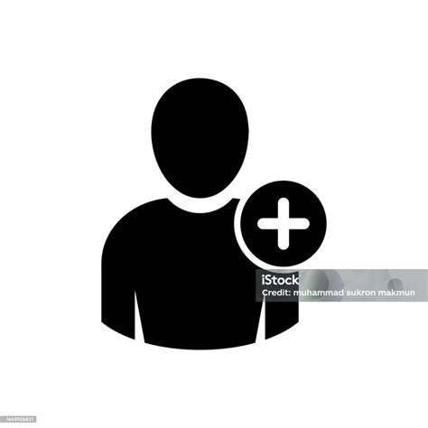 사용자 프로필 은 플러스 글리프와 웹 아이콘에 서명합니다 벡터 일러스트 디자인 요소 플러스 사람 아이콘 사용자 계정 로그인 페이지 기호 사람을 추가 추가 검증에 대한 스톡