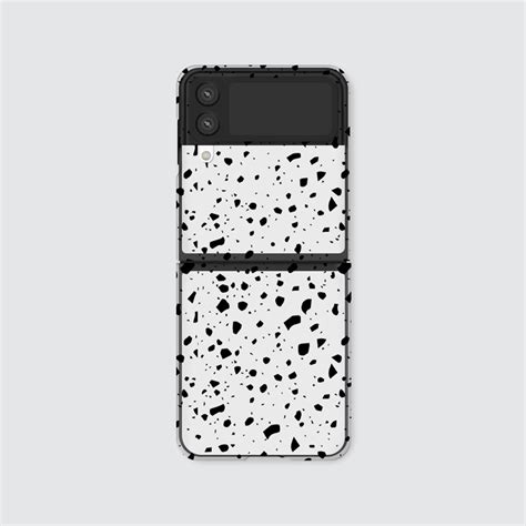 168cm케이스 클리어 하드 Z플립 테라조 블랙 삼성 갤럭시 Z플립 지플립 제트플립 6 5 4 3 변색없는 투명 하드 커플 우정 남자 여자 친구 생일 선물 귀여운