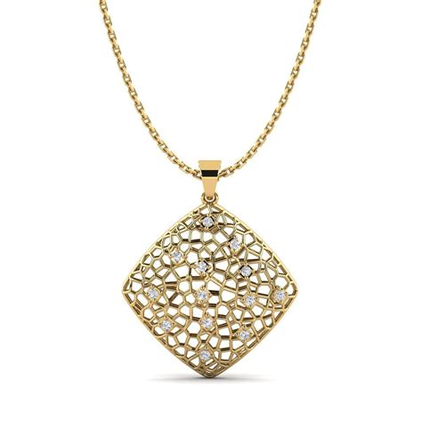 Buy 0078 Carat Round Cut 18ct Yellow Gold Diamond Womens Pendant Kym