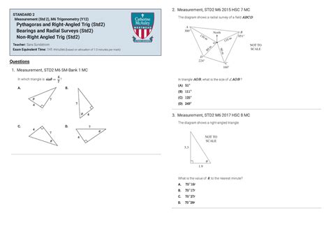 Hsc Questions Hsc Question 1 Measurement Std2 M6 Sm Bank 1 Mc Standard 2 Measurement Std