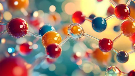 Abstract Molecular Structure Of Fluoropolymer Coating Materials Stock