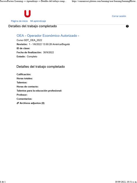 Certificado Curso De Oea Operador Económico Autorizado Pdf