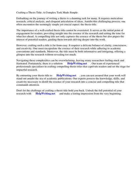 Making A Thesis Title Pdf Thesis Essays
