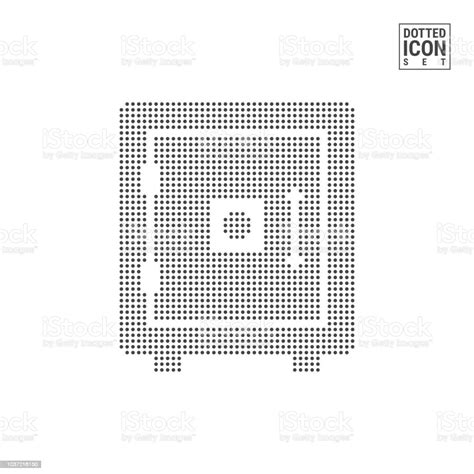 안전 점 패턴 아이콘입니다 은행 금고 점선 아이콘 흰색 절연 벡터 배경 또는 디자인 서식 파일 가리키기에 대한 스톡 벡터 아트