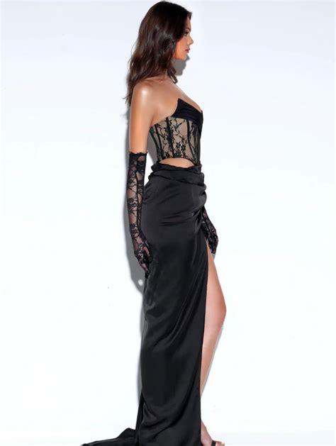 Cassie Lace Satin Corset Gown Shop Ddmine