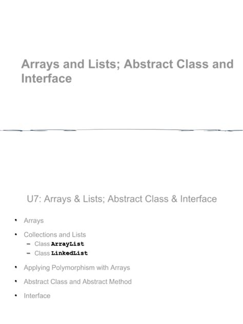 Oop U7 Array List Interface 2024s1 Pdf Class Computer Programming Method Computer