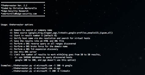 Theharvester Tools Toolwar Information Security Infosec Tools