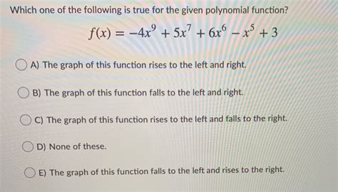 solved select all the functions that are polynomial
