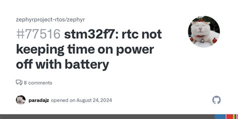Stm32f7 Rtc Not Keeping Time On Power Off With Battery · Issue 77516