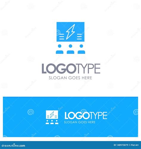 Brainstorming Group Idea Solution Team Think Thinking Blue Solid Logo With Place For