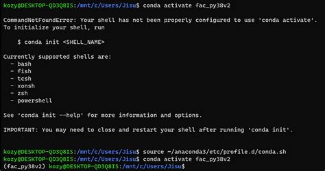 Linux에서 Conda Activate 안 됨 Commandnotfounderror Your Shell Has Not Been Properly Configured