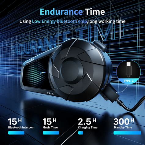 Мотоциклетная гарнитура Fodsports FX-S, беспроводная Bluetooth ...