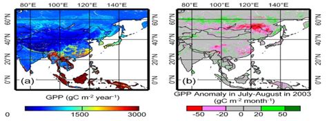 A Spatial Patterns In Annual Gross Primary Productivity Gpp