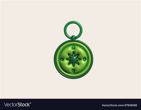 3d compass tool navigation device compass object vector image