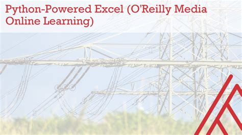 Python Powered Excel Oreilly Online Learning Stringfest Analytics