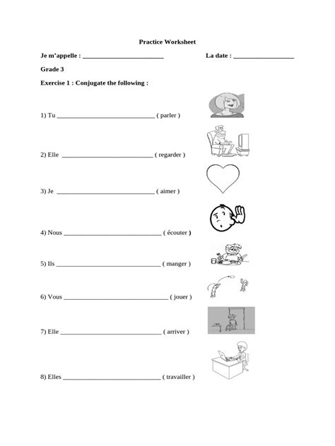 Er Verbs Worksheet Pdf