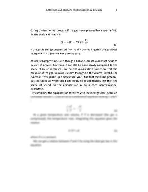 Solution Isothermal And Adiabatic Compression Of An Ideal Gas Studypool