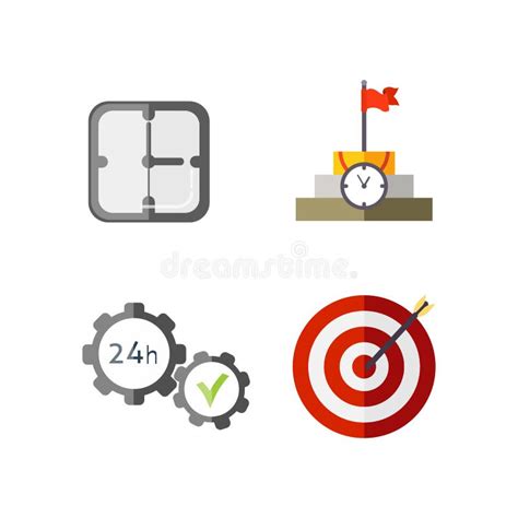 Time Management Planning And Control Clock Timer Speed Alarm Restore Calendar Vector Flat