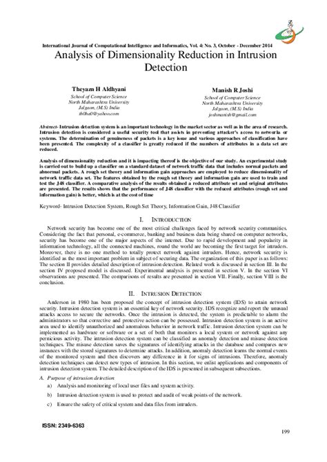Pdf Analysis Of Dimensionality Reduction In Intrusion Detection