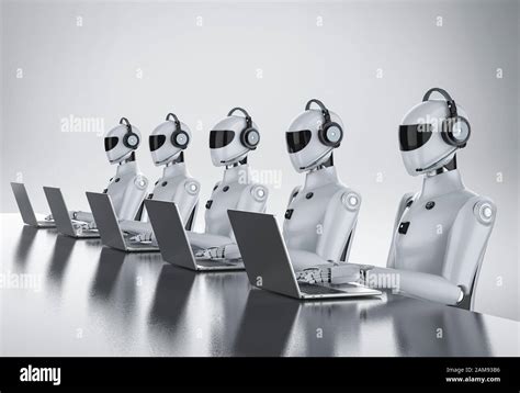 3d rendering artificial intelligence cyborg or robot working with