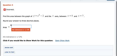 solved find the area between the graph of y x 2 2 and