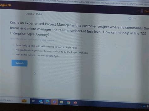 Agile E0 Question 15 20 244 11 11 Kris Is An StudyX