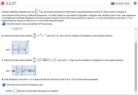 Solved X Question Help Certain Indefinite Integrals Chegg Com