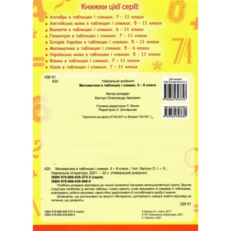 Купити Найкращий довідник Математика в таблицях і схемах 5 6 класи Каплун 9789669398680 Торсінг
