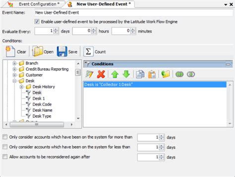 latitude workflow designer help create a user defined event condition
