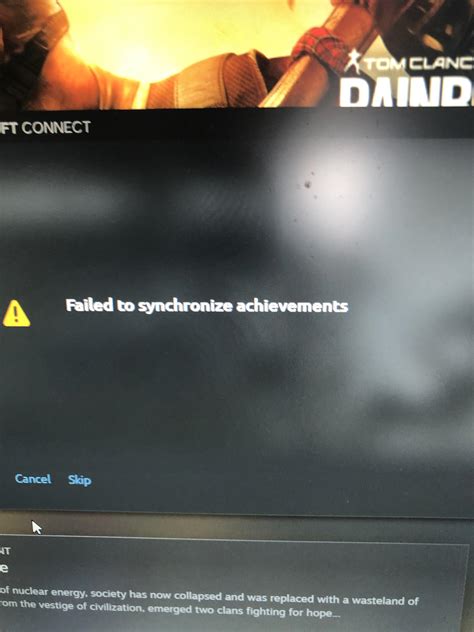 why do i keep getting this “failed to synchronize achievements pop up