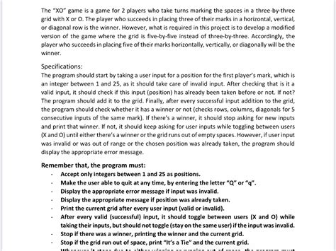 solved the xo game is a game for 2 players who take turns
