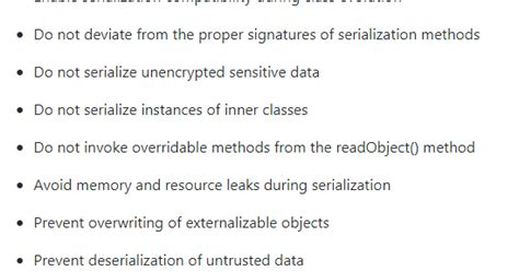 Secure Coding Standards For Java Serialization