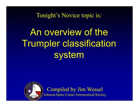 Overview Of Trumpler Classification System Docslib