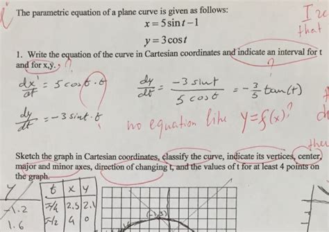 solved the parametric equation of a plane curve is given as