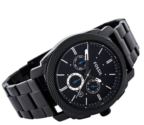 Fossil Machine Chronograph Black Stainless Steel Mens Watch Fs4552