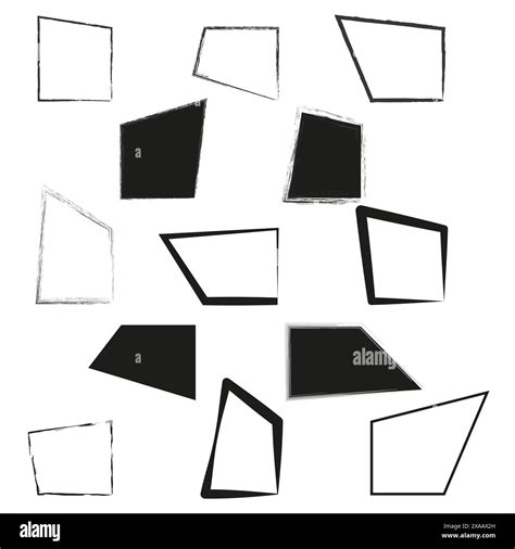 Abstract Polygon Shapes Irregular Geometric Forms Black And White