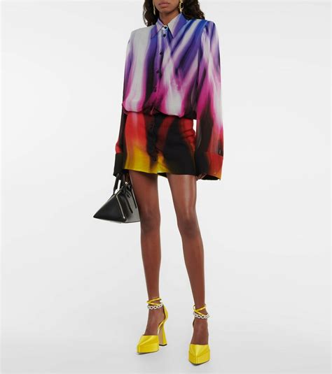 Mach And Mach Bow Chain Embellished Satin Platform Pumps Mach And Mach