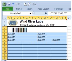 Create Custom Container Labels With Excel J Street LIMS