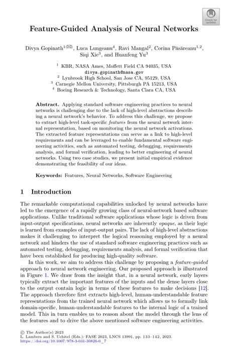 Pdf Feature Guided Analysis Of Neural Networks