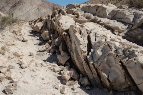 Premium Ai Image Closeup Of The Fault Line With Its Jagged Edges And Broken Rock Visible