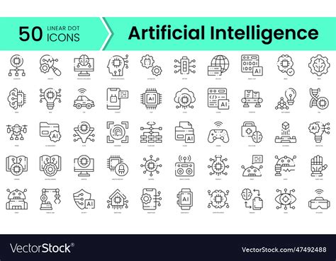 Set of artificial intelligence icons line art Vector Image