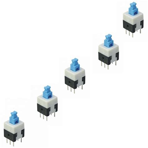 7mmx7mm Tactile Push Button Switch Self Locking Without Caps5 Pcs