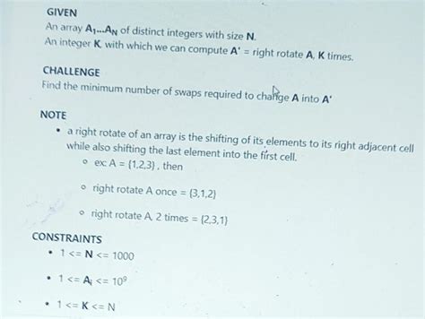 Solved An Array A AN Of Distinct Integers With Size N An Chegg
