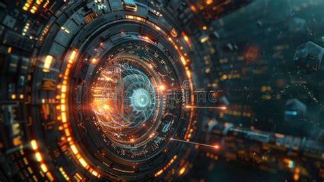 The Image Is Depicting The Concept Of A Futuristic Spaceship Engine