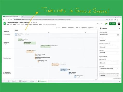 How To Create A Timeline In Google Sheets Create A Timeline Project Timeline Template Google