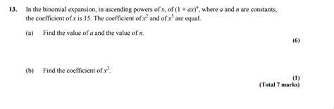 solved 13 in the binomial expansion in ascending powers of